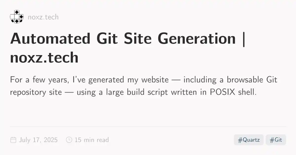 Automated Git Site Generation | noxz.tech